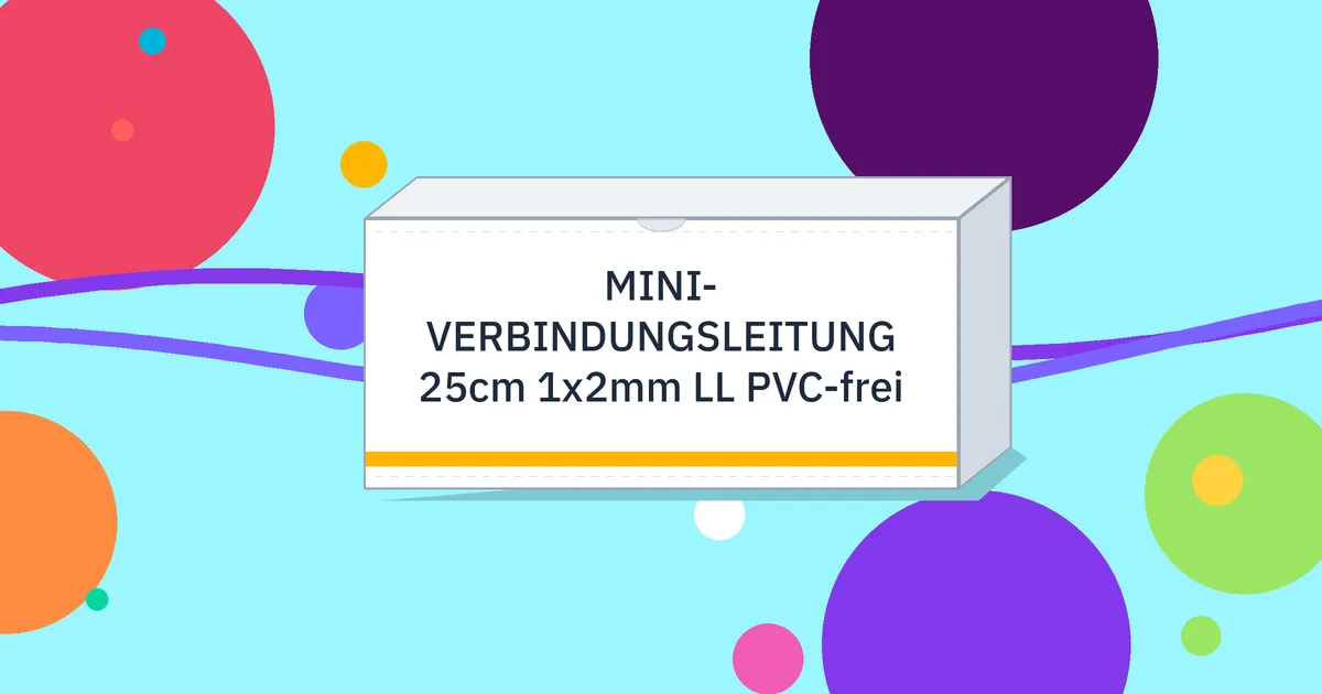 Symbolbild: Packung mit der Aufschrift MINI-VERBINDUNGSLEITUNG 25cm 1x2mm LL PVC-frei (PZN 16062109) – Verfügbarkeit und Bezug in Apotheken in Frankfurt am Main