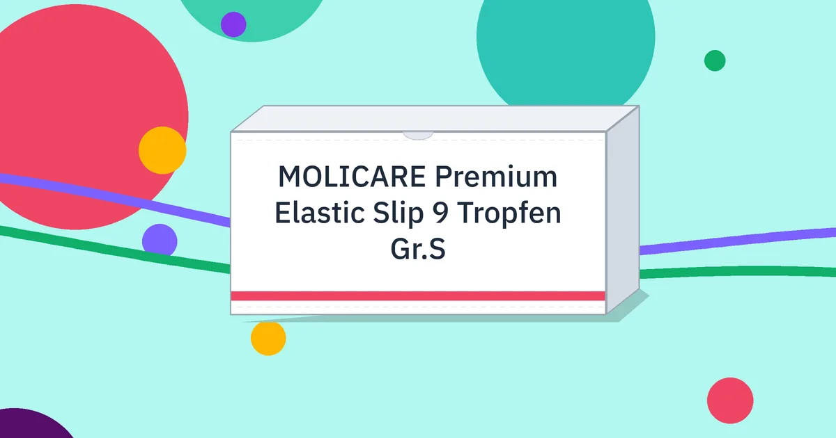 Symbolbild: Packung mit der Aufschrift MOLICARE Premium Elastic Slip 9 Tropfen Gr.S (PZN 14355474) – Verfügbarkeit und Bezug in Apotheken in Frankfurt am Main