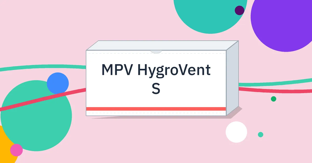 Symbolbild: Packung mit der Aufschrift MPV HygroVent S (PZN 01843634) – Verfügbarkeit und Bezug in Apotheken in Frankfurt am Main