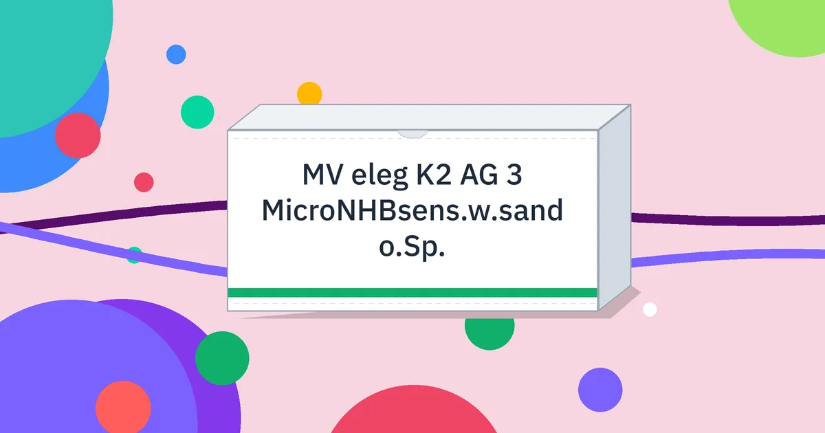 Symbolbild: Packung mit der Aufschrift MV eleg K2 AG 3 MicroNHBsens.w.sand o.Sp. (PZN 18930946) – Verfügbarkeit und Bezug in Apotheken in Frankfurt am Main