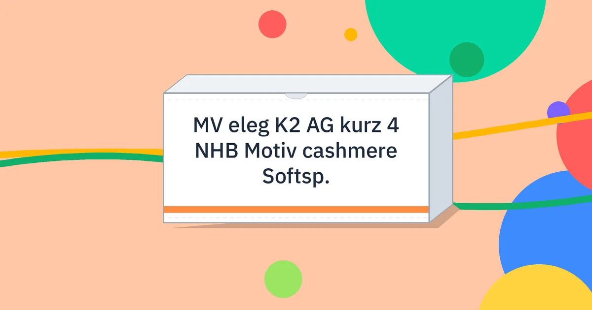 Symbolbild: Packung mit der Aufschrift MV eleg K2 AG kurz 4 NHB Motiv cashmere Softsp. (PZN 15707685) – Verfügbarkeit und Bezug in Apotheken in Frankfurt am Main