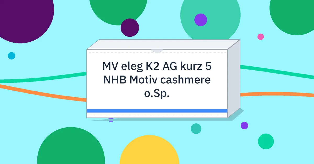 Symbolbild: Packung mit der Aufschrift MV eleg K2 AG kurz 5 NHB Motiv cashmere o.Sp. (PZN 15707509) – Verfügbarkeit und Bezug in Apotheken in Frankfurt am Main