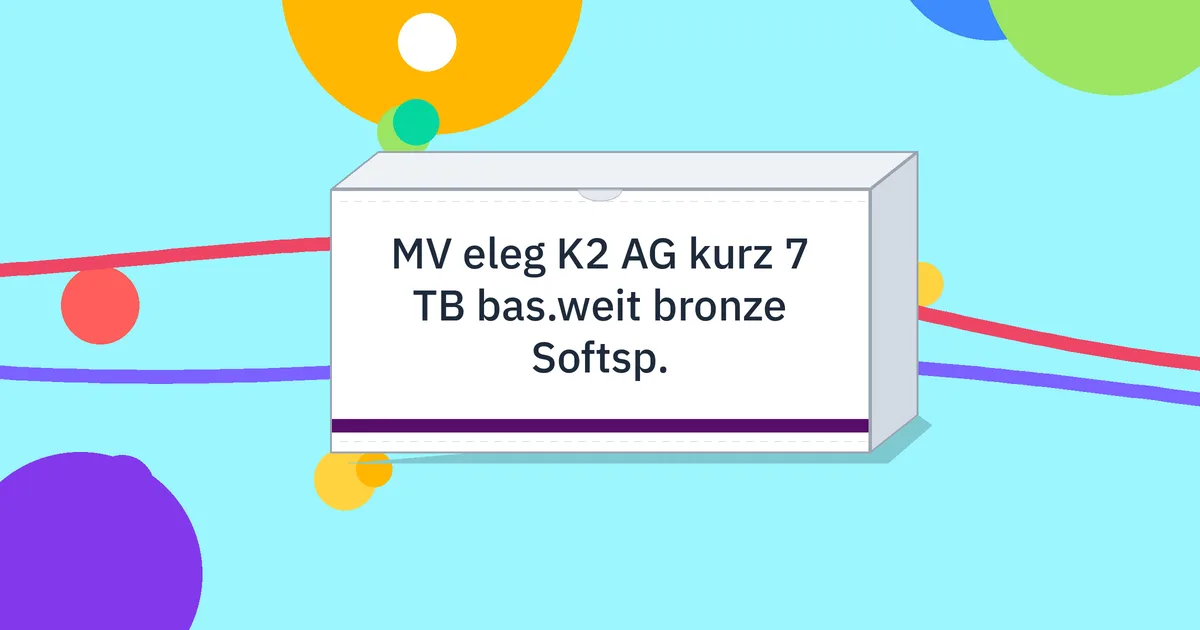 Symbolbild: Packung mit der Aufschrift MV eleg K2 AG kurz 7 TB bas.weit bronze Softsp. (PZN 14717693) – Verfügbarkeit und Bezug in Apotheken in Frankfurt am Main