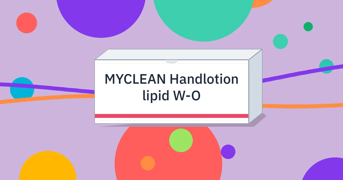 Symbolbild: Packung mit der Aufschrift MYCLEAN Handlotion lipid W-O (PZN 20632185) – Verfügbarkeit und Bezug in Apotheken in Frankfurt am Main
