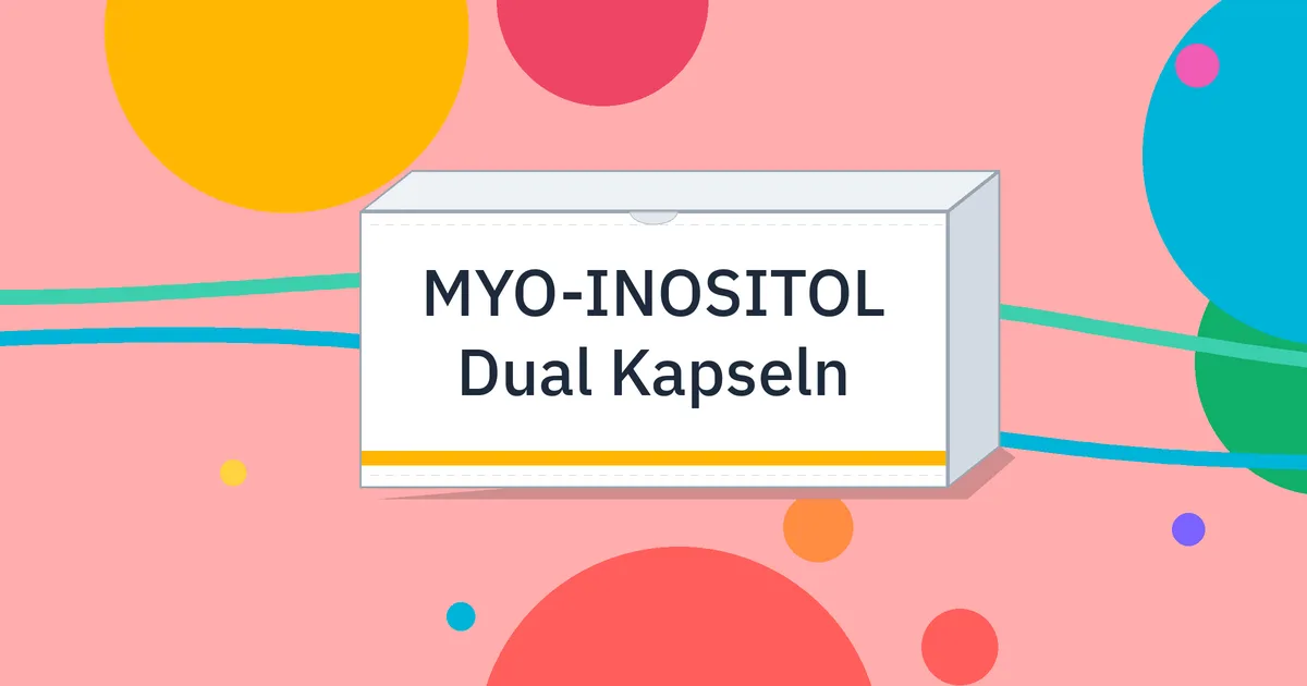Symbolbild: Packung mit der Aufschrift MYO-INOSITOL Dual Kapseln (PZN 20284353) – Verfügbarkeit und Bezug in Apotheken in Frankfurt am Main