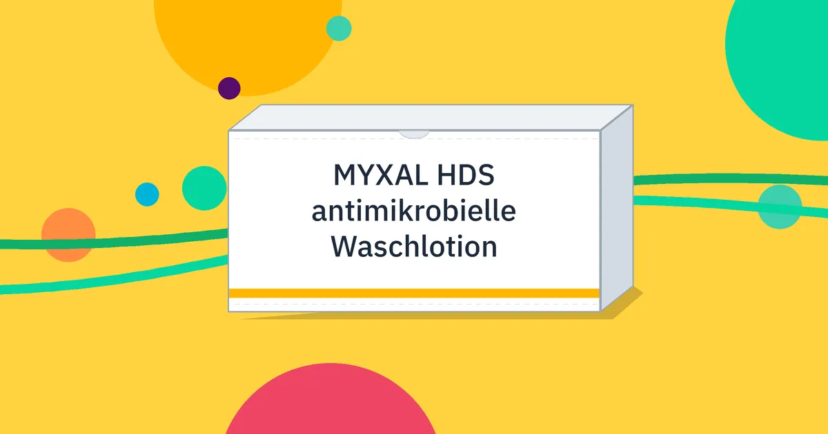 Symbolbild: Packung mit der Aufschrift MYXAL HDS antimikrobielle Waschlotion (PZN 12595412) – Verfügbarkeit und Bezug in Apotheken in Frankfurt am Main