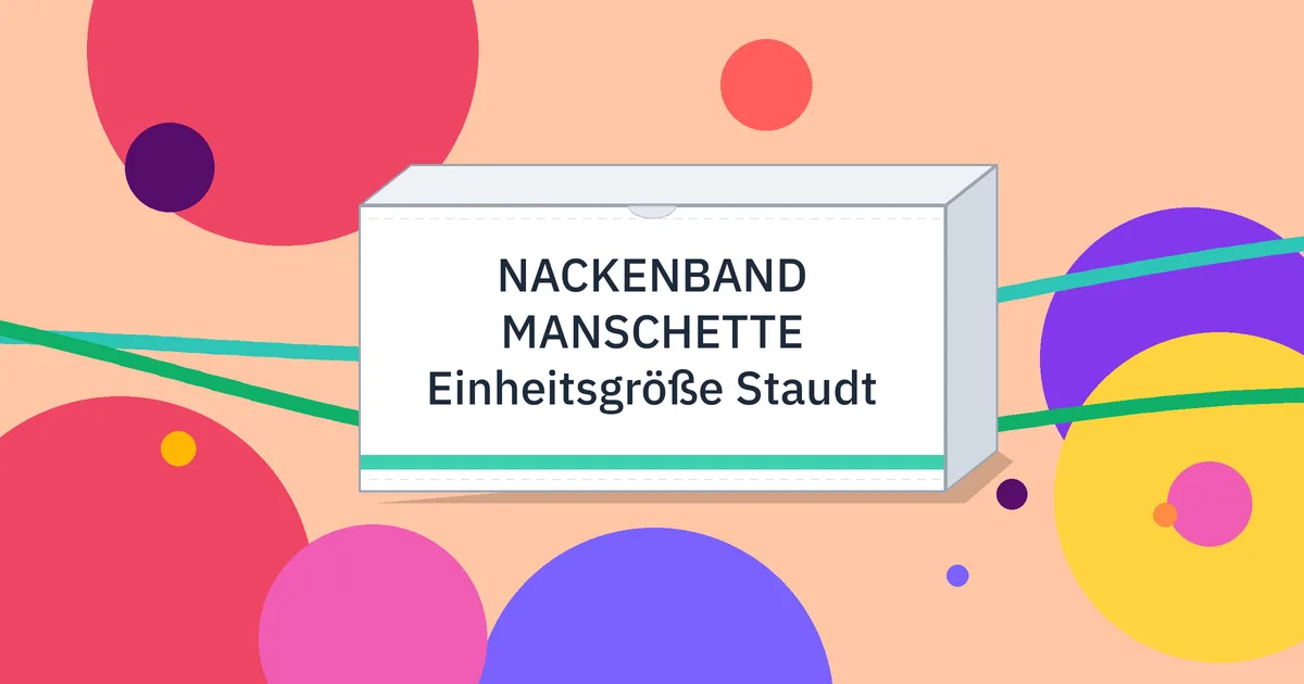 Symbolbild: Packung mit der Aufschrift NACKENBAND MANSCHETTE Einheitsgröße Staudt (PZN 11152776) – Verfügbarkeit und Bezug in Apotheken in Frankfurt am Main