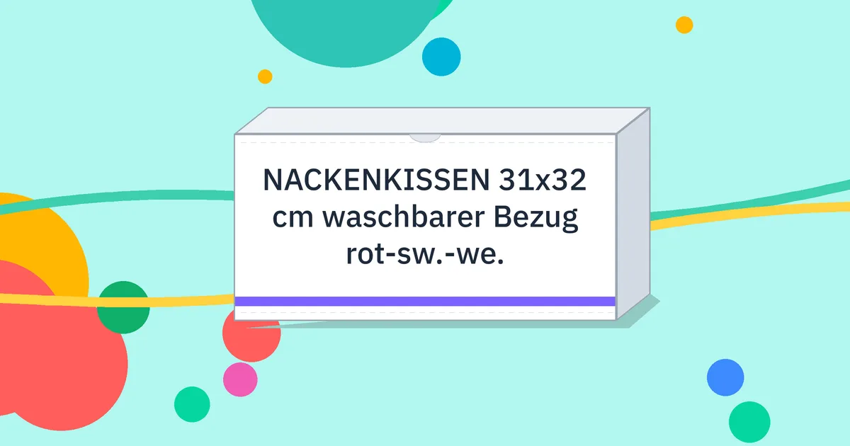 Symbolbild: Packung mit der Aufschrift NACKENKISSEN 31x32 cm waschbarer Bezug rot-sw.-we. (PZN 11228628) – Verfügbarkeit und Bezug in Apotheken in Frankfurt am Main