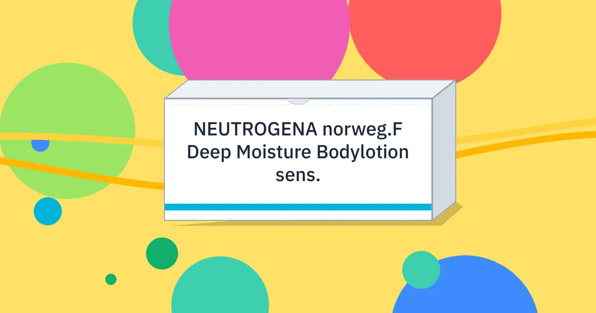 Symbolbild: Packung mit der Aufschrift NEUTROGENA norweg.F Deep Moisture Bodylotion sens. (PZN 09727258) – Verfügbarkeit und Bezug in Apotheken in Frankfurt am Main