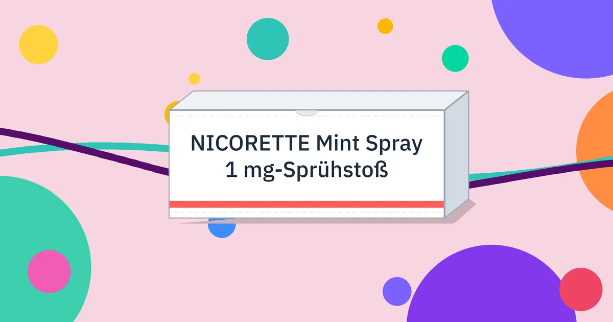 Symbolbild: Packung mit der Aufschrift NICORETTE Mint Spray 1 mg-Sprühstoß (PZN 17268623) – Verfügbarkeit und Bezug in Apotheken in Frankfurt am Main