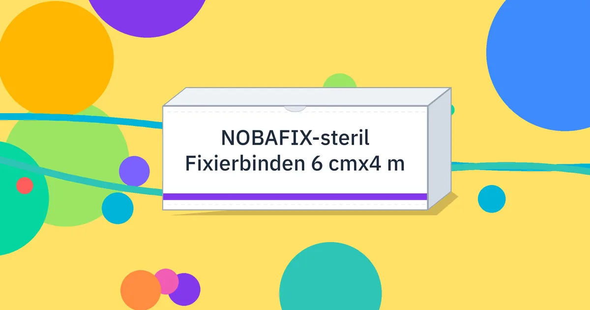 Symbolbild: Packung mit der Aufschrift NOBAFIX-steril Fixierbinden 6 cmx4 m (PZN 16028242) – Verfügbarkeit und Bezug in Apotheken in Frankfurt am Main