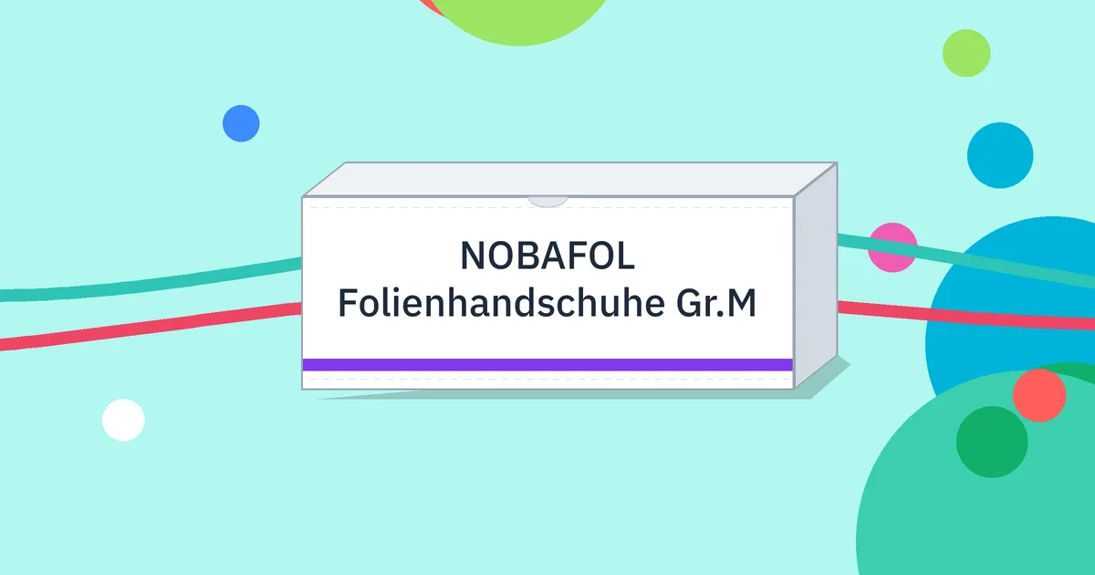 Symbolbild: Packung mit der Aufschrift NOBAFOL Folienhandschuhe Gr.M (PZN 00880188) – Verfügbarkeit und Bezug in Apotheken in Frankfurt am Main