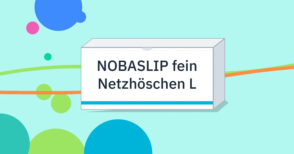 Symbolbild: Packung mit der Aufschrift NOBASLIP fein Netzhöschen L (PZN 16259496) – Verfügbarkeit und Bezug in Apotheken in Frankfurt am Main
