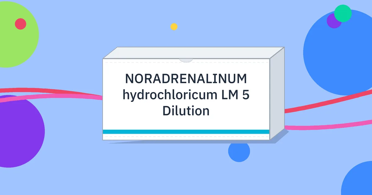 Symbolbild: Packung mit der Aufschrift NORADRENALINUM hydrochloricum LM 5 Dilution (PZN 13619965) – Verfügbarkeit und Bezug in Apotheken in Frankfurt am Main