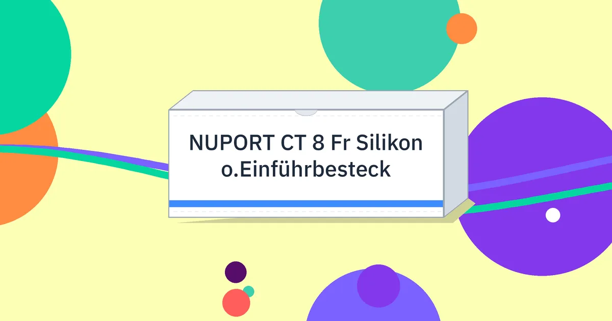 Symbolbild: Packung mit der Aufschrift NUPORT CT 8 Fr Silikon o.Einführbesteck (PZN 07653768) – Verfügbarkeit und Bezug in Apotheken in Frankfurt am Main