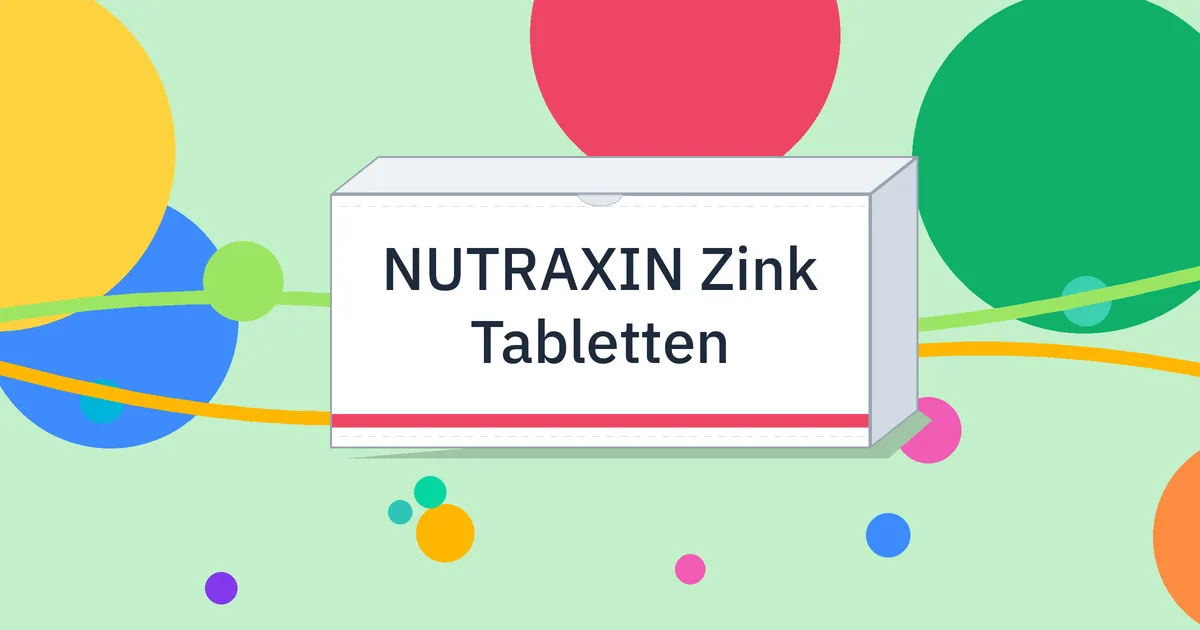 Symbolbild: Packung mit der Aufschrift NUTRAXIN Zink Tabletten (PZN 17576052) – Verfügbarkeit und Bezug in Apotheken in Frankfurt am Main