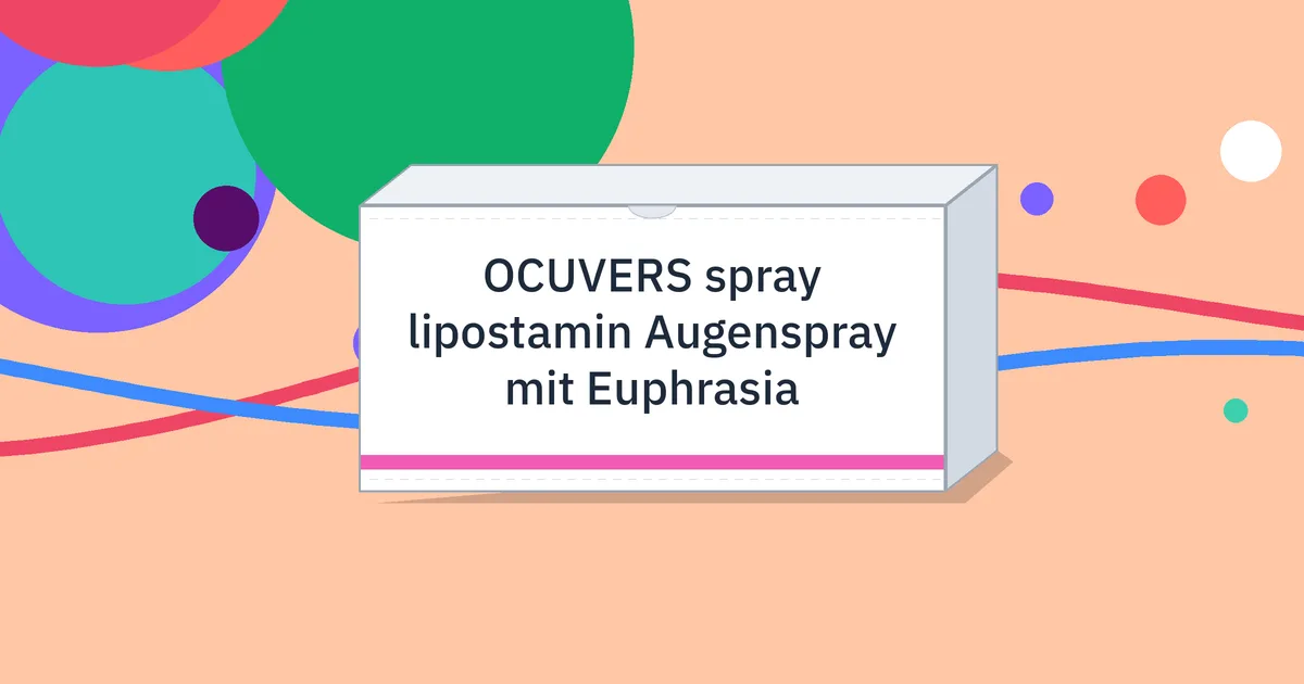 Symbolbild: Packung mit der Aufschrift OCUVERS spray lipostamin Augenspray mit Euphrasia (PZN 10311669) – Verfügbarkeit und Bezug in Apotheken in Frankfurt am Main
