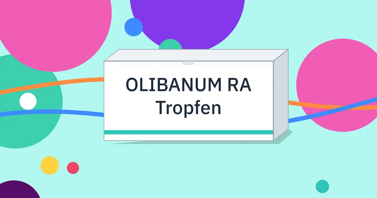 Symbolbild: Packung mit der Aufschrift OLIBANUM RA Tropfen (PZN 08545271) – Verfügbarkeit und Bezug in Apotheken in Frankfurt am Main