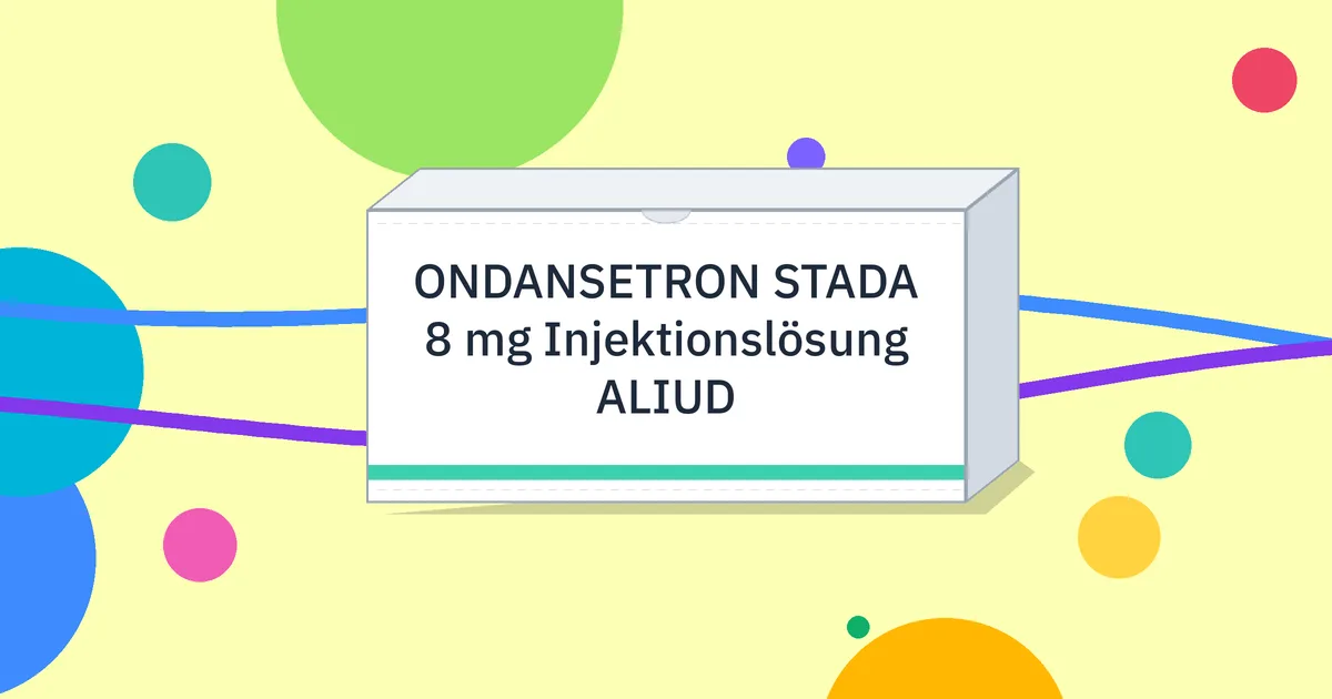Symbolbild: Packung mit der Aufschrift ONDANSETRON STADA 8 mg Injektionslösung ALIUD (PZN 10838483) – Verfügbarkeit und Bezug in Apotheken in Frankfurt am Main