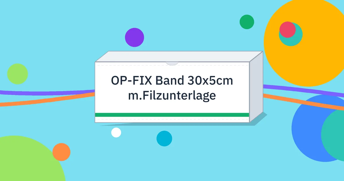 Symbolbild: Packung mit der Aufschrift OP-FIX Band 30x5cm m.Filzunterlage (PZN 07005414) – Verfügbarkeit und Bezug in Apotheken in Frankfurt am Main