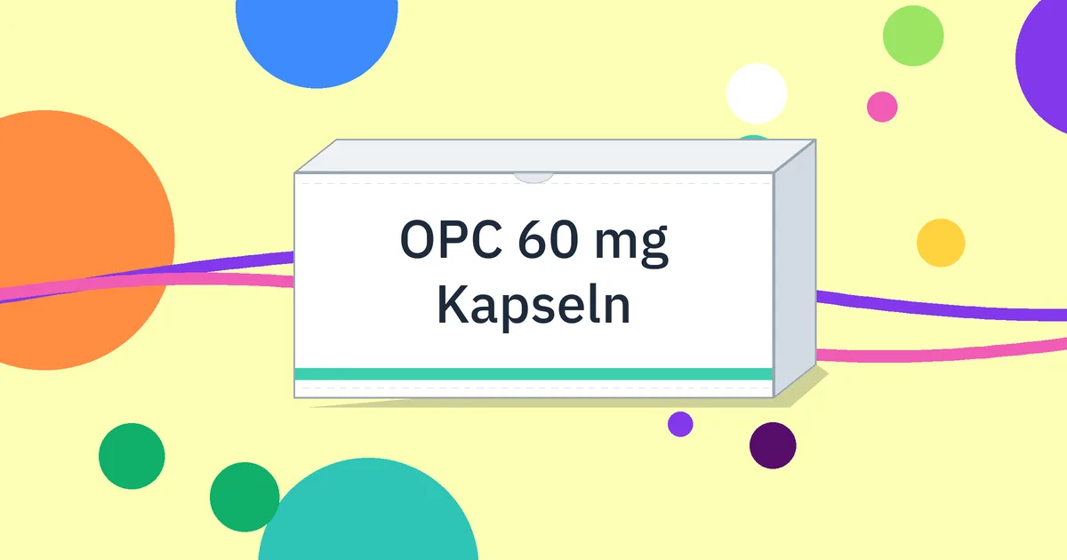 Symbolbild: Packung mit der Aufschrift OPC 60 mg Kapseln (PZN 03300091) – Verfügbarkeit und Bezug in Apotheken in Frankfurt am Main