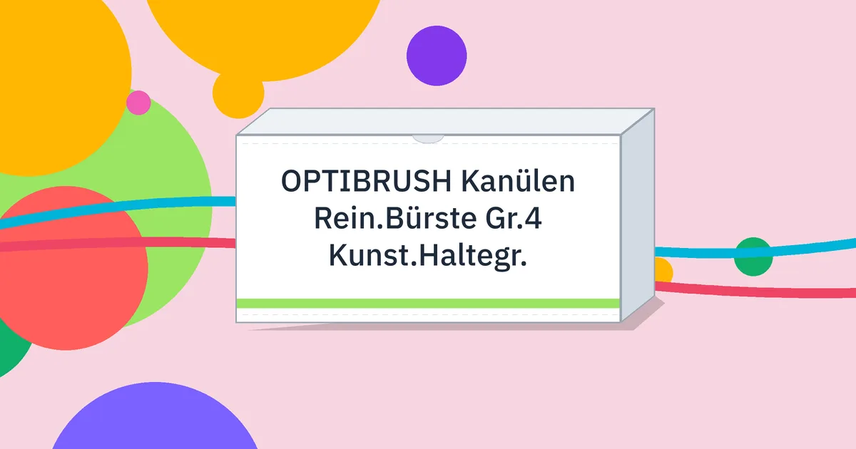 Symbolbild: Packung mit der Aufschrift OPTIBRUSH Kanülen Rein.Bürste Gr.4 Kunst.Haltegr. (PZN 11132236) – Verfügbarkeit und Bezug in Apotheken in Frankfurt am Main