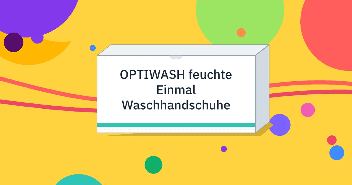 Symbolbild: Packung mit der Aufschrift OPTIWASH feuchte Einmal Waschhandschuhe (PZN 11636534) – Verfügbarkeit und Bezug in Apotheken in Frankfurt am Main