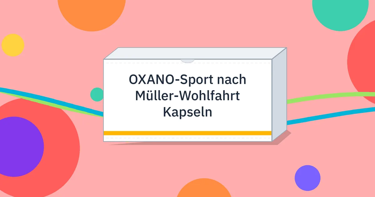 Symbolbild: Packung mit der Aufschrift OXANO-Sport nach Müller-Wohlfahrt Kapseln (PZN 19724060) – Verfügbarkeit und Bezug in Apotheken in Frankfurt am Main