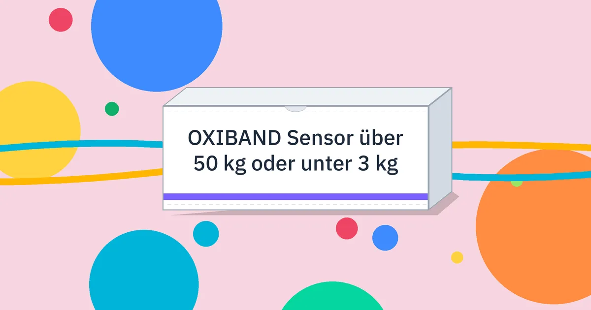 Symbolbild: Packung mit der Aufschrift OXIBAND Sensor über 50 kg oder unter 3 kg (PZN 03488373) – Verfügbarkeit und Bezug in Apotheken in Frankfurt am Main