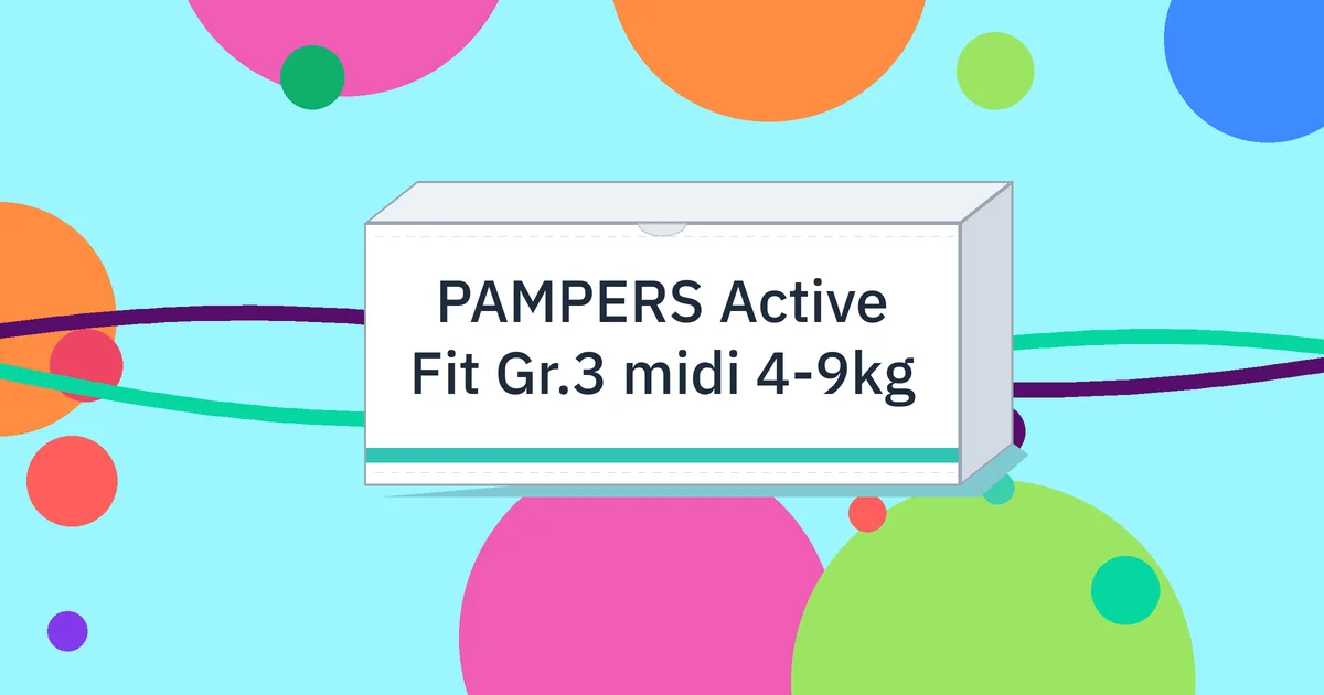 Symbolbild: Packung mit der Aufschrift PAMPERS Active Fit Gr.3 midi 4-9kg (PZN 06965945) – Verfügbarkeit und Bezug in Apotheken in Frankfurt am Main