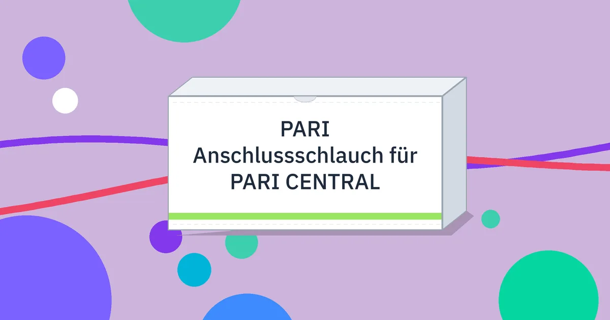 Symbolbild: Packung mit der Aufschrift PARI Anschlussschlauch für PARI CENTRAL (PZN 06609630) – Verfügbarkeit und Bezug in Apotheken in Frankfurt am Main