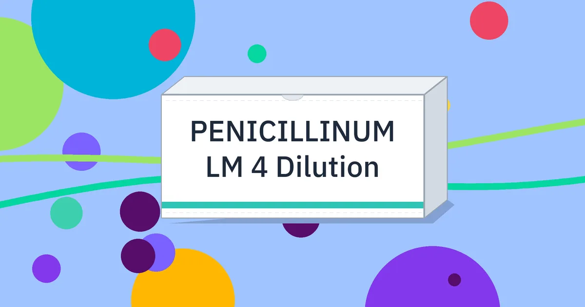 Symbolbild: Packung mit der Aufschrift PENICILLINUM LM 4 Dilution (PZN 12977125) – Verfügbarkeit und Bezug in Apotheken in Frankfurt am Main