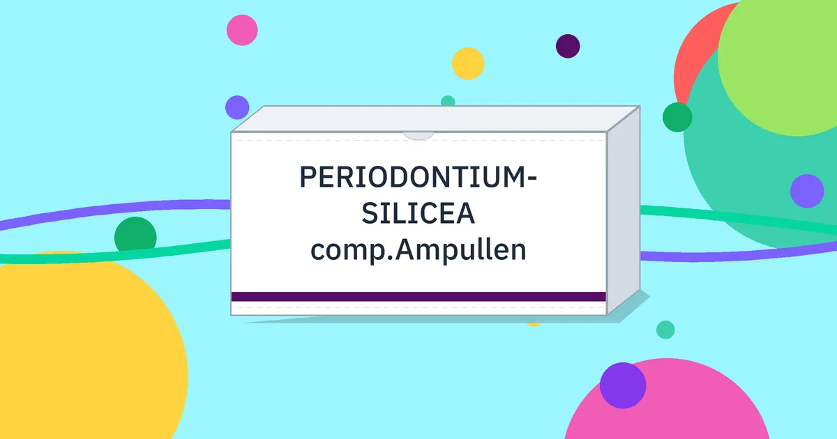 Symbolbild: Packung mit der Aufschrift PERIODONTIUM-SILICEA comp.Ampullen (PZN 02086394) – Verfügbarkeit und Bezug in Apotheken in Frankfurt am Main