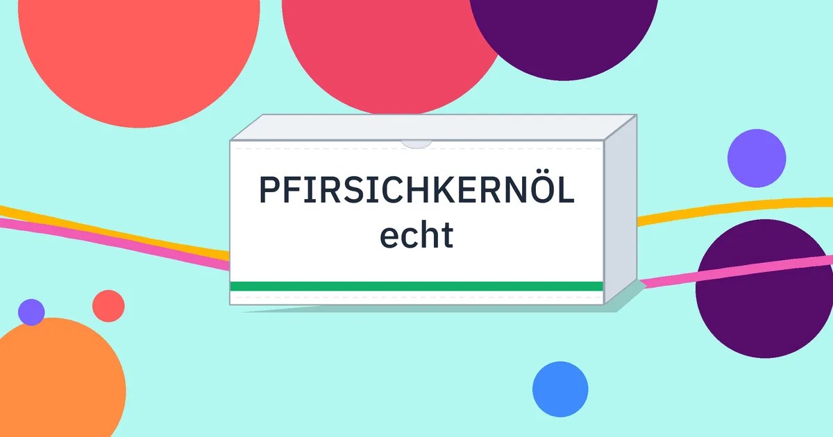 Symbolbild: Packung mit der Aufschrift PFIRSICHKERNÖL echt (PZN 03034206) – Verfügbarkeit und Bezug in Apotheken in Frankfurt am Main