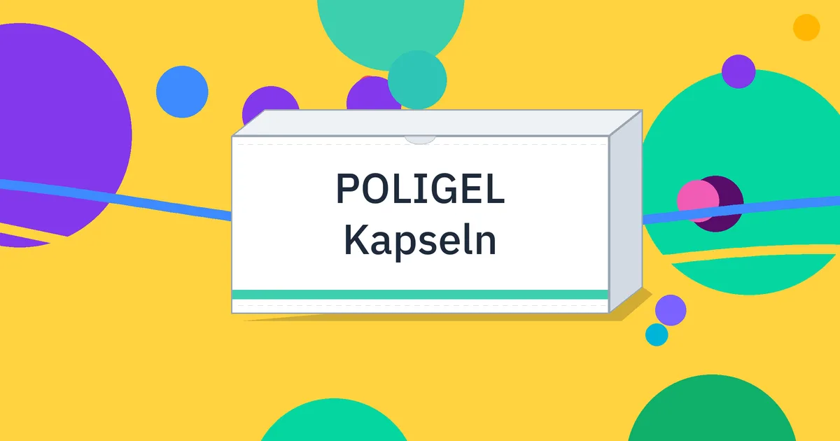 Symbolbild: Packung mit der Aufschrift POLIGEL Kapseln (PZN 16634385) – Verfügbarkeit und Bezug in Apotheken in Frankfurt am Main