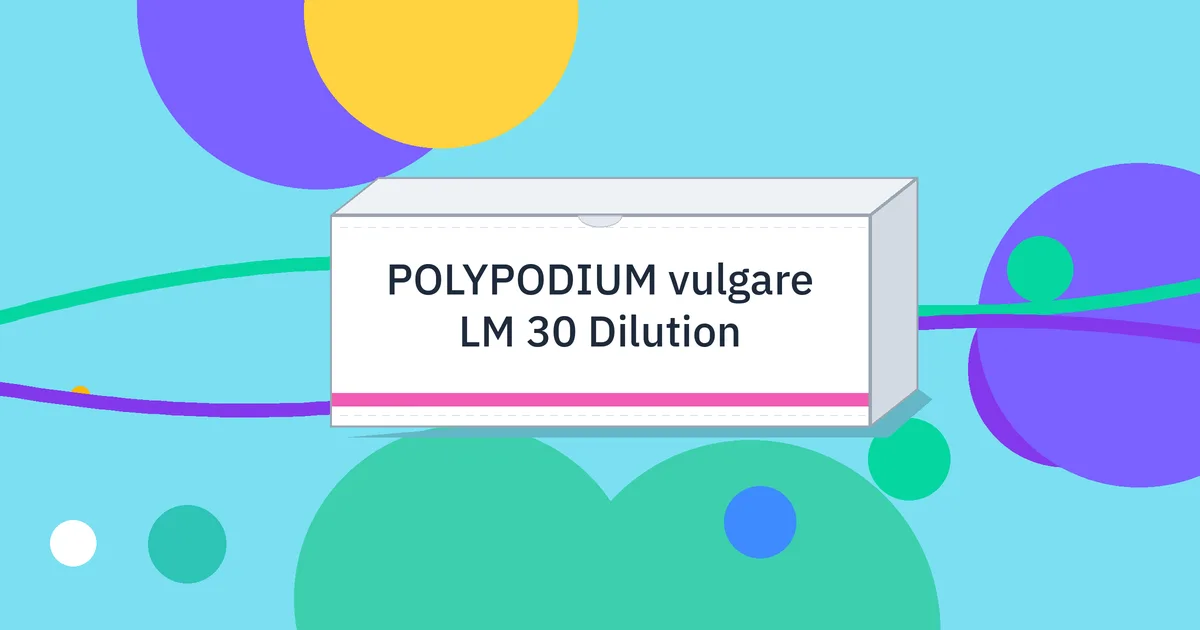 Symbolbild: Packung mit der Aufschrift POLYPODIUM vulgare LM 30 Dilution (PZN 13663564) – Verfügbarkeit und Bezug in Apotheken in Frankfurt am Main