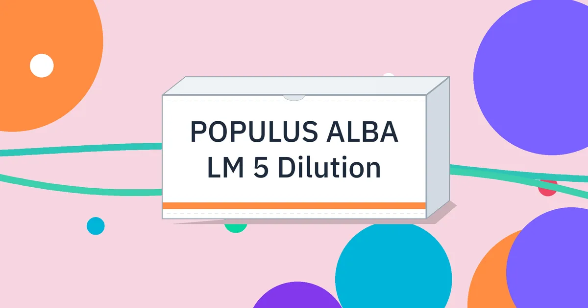 Symbolbild: Packung mit der Aufschrift POPULUS ALBA LM 5 Dilution (PZN 13663707) – Verfügbarkeit und Bezug in Apotheken in Frankfurt am Main