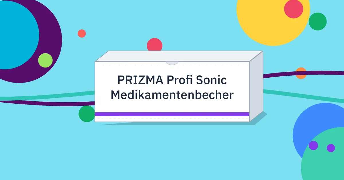 Symbolbild: Packung mit der Aufschrift PRIZMA Profi Sonic Medikamentenbecher (PZN 20541809) – Verfügbarkeit und Bezug in Apotheken in Frankfurt am Main
