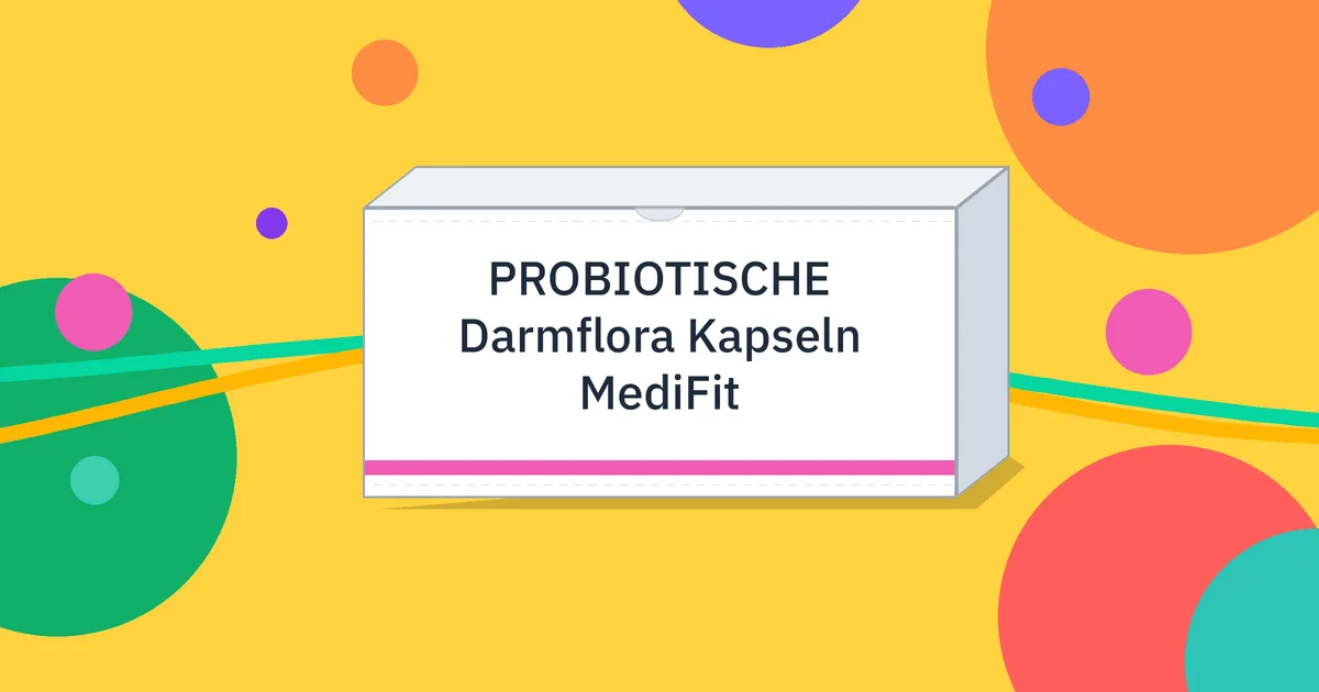 Symbolbild: Packung mit der Aufschrift PROBIOTISCHE Darmflora Kapseln MediFit (PZN 11186781) – Verfügbarkeit und Bezug in Apotheken in Frankfurt am Main