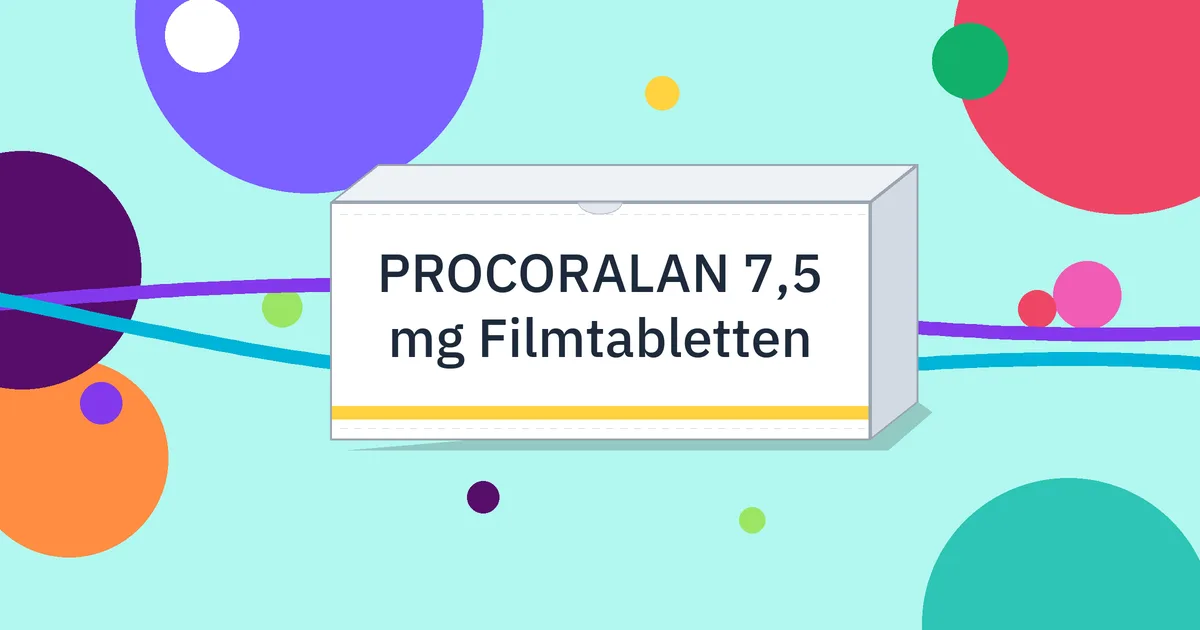 Symbolbild: Packung mit der Aufschrift PROCORALAN 7,5 mg Filmtabletten (PZN 17368968) – Verfügbarkeit und Bezug in Apotheken in Frankfurt am Main
