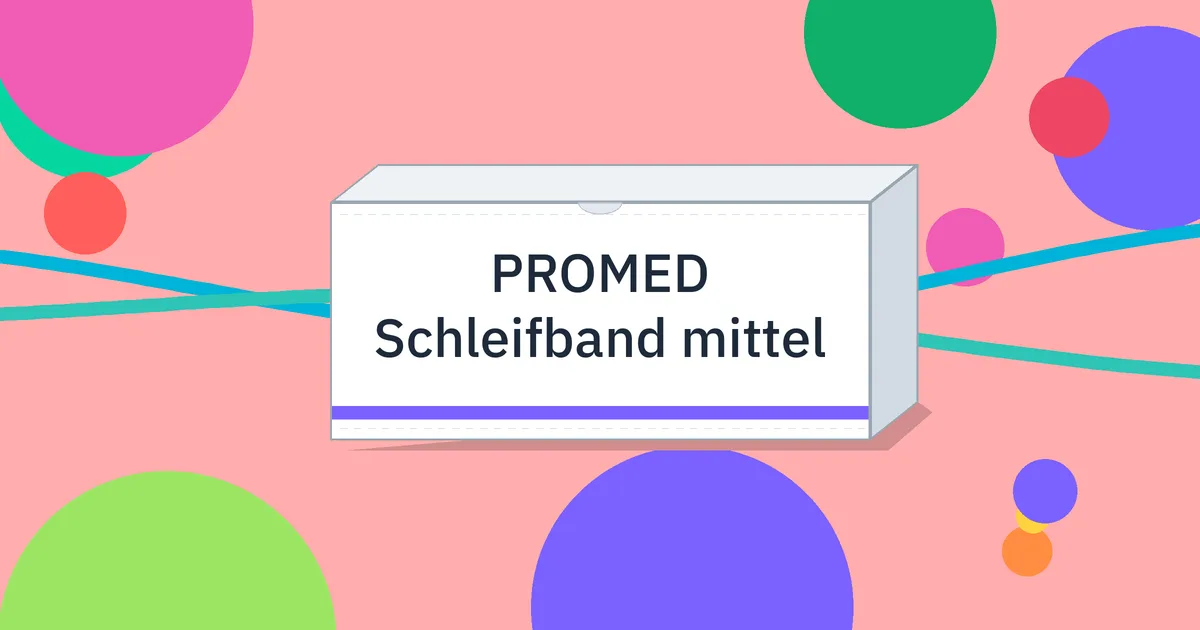 Symbolbild: Packung mit der Aufschrift PROMED Schleifband mittel (PZN 18132512) – Verfügbarkeit und Bezug in Apotheken in Frankfurt am Main
