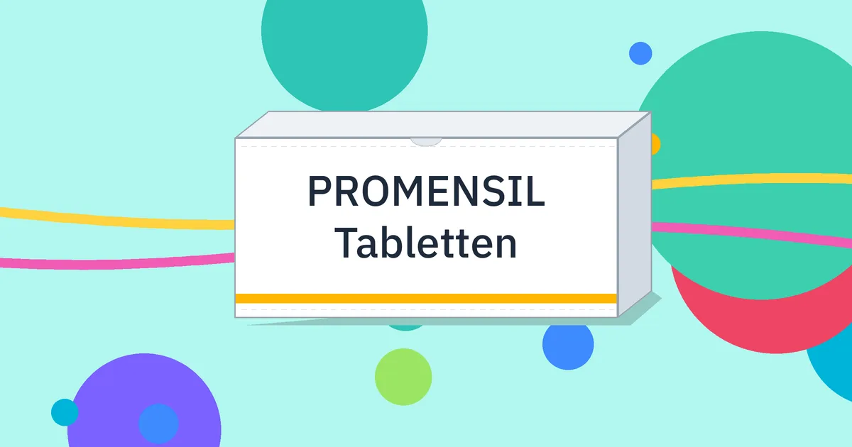 Symbolbild: Packung mit der Aufschrift PROMENSIL Tabletten (PZN 03433573) – Verfügbarkeit und Bezug in Apotheken in Frankfurt am Main