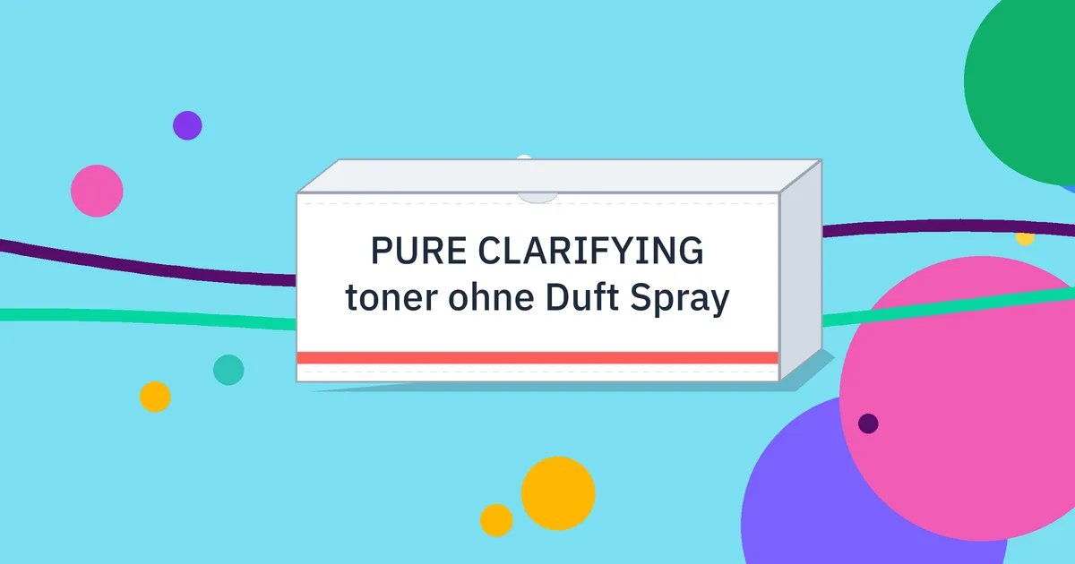 Symbolbild: Packung mit der Aufschrift PURE CLARIFYING toner ohne Duft Spray (PZN 13705400) – Verfügbarkeit und Bezug in Apotheken in Frankfurt am Main