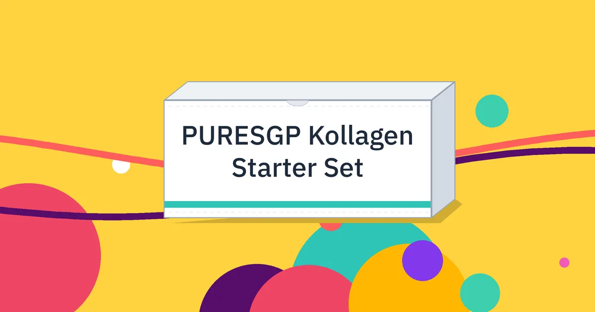 Symbolbild: Packung mit der Aufschrift PURESGP Kollagen Starter Set (PZN 20412443) – Verfügbarkeit und Bezug in Apotheken in Frankfurt am Main
