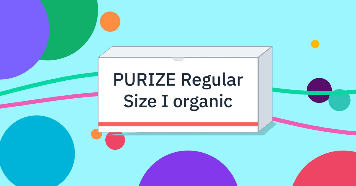 Symbolbild: Packung mit der Aufschrift PURIZE Regular Size I organic (PZN 20294475) – Verfügbarkeit und Bezug in Apotheken in Frankfurt am Main