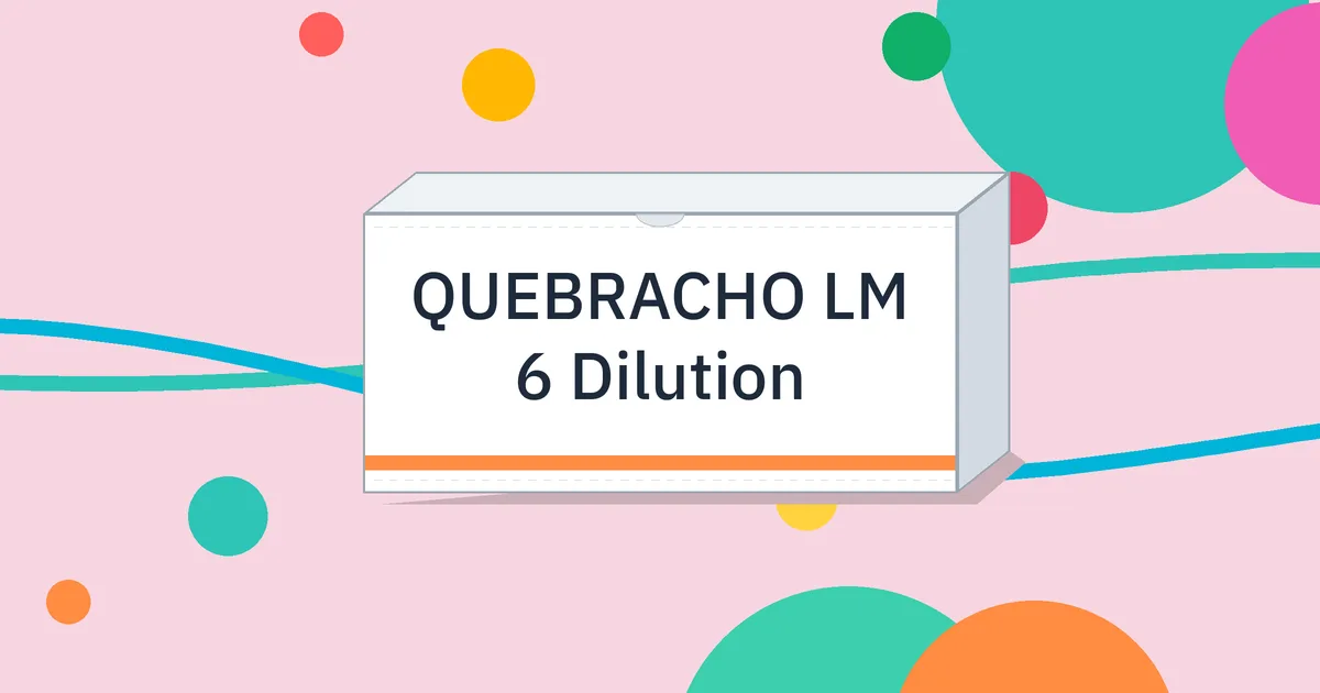 Symbolbild: Packung mit der Aufschrift QUEBRACHO LM 6 Dilution (PZN 13673597) – Verfügbarkeit und Bezug in Apotheken in Frankfurt am Main