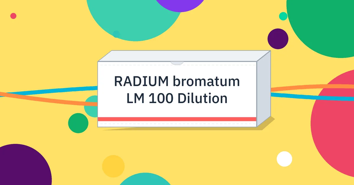 Symbolbild: Packung mit der Aufschrift RADIUM bromatum LM 100 Dilution (PZN 13046127) – Verfügbarkeit und Bezug in Apotheken in Frankfurt am Main
