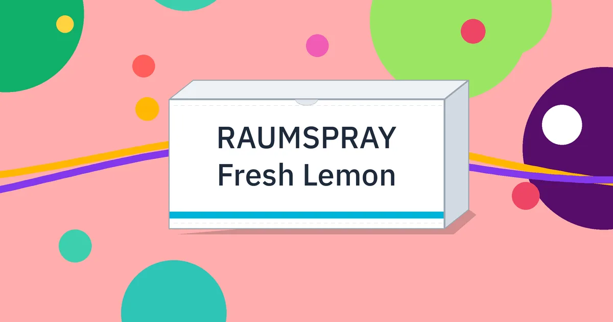 Symbolbild: Packung mit der Aufschrift RAUMSPRAY Fresh Lemon (PZN 03847903) – Verfügbarkeit und Bezug in Apotheken in Frankfurt am Main