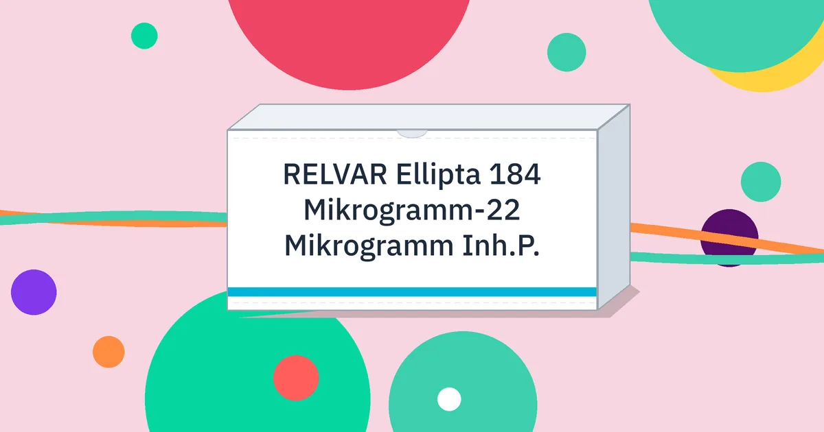 Symbolbild: Packung mit der Aufschrift RELVAR Ellipta 184 Mikrogramm-22 Mikrogramm Inh.P. (PZN 17522375) – Verfügbarkeit und Bezug in Apotheken in Frankfurt am Main