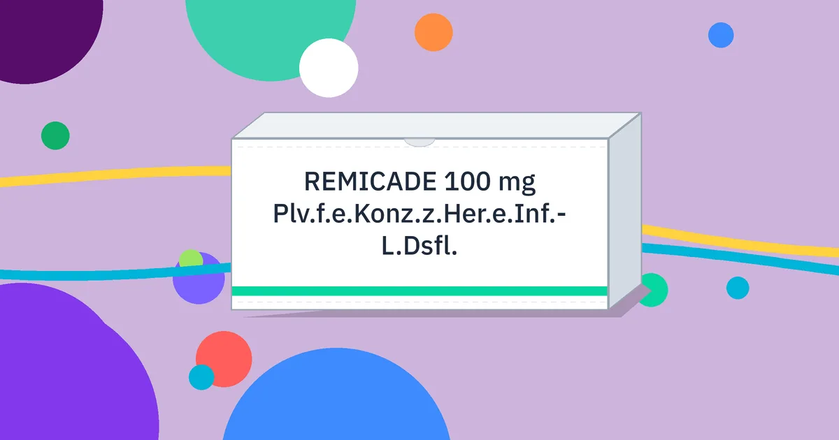 Symbolbild: Packung mit der Aufschrift REMICADE 100 mg Plv.f.e.Konz.z.Her.e.Inf.-L.Dsfl. (PZN 10985942) – Verfügbarkeit und Bezug in Apotheken in Frankfurt am Main